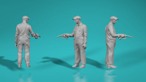 NEW! EMP3D 99204775-25 Stacja benzynowa - Pracownik nalewający paliwo (1 Figurka)