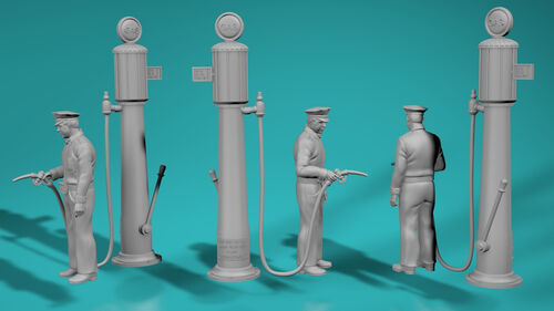 NEW! EMP3D 99204778-25 Stacja benzynowa - Pracownik z dystrybutorem (1 Figurka)