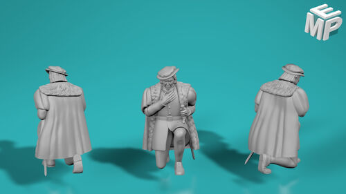 EMP3D 99204790-48 Dwór z epoki Renesansu - Klęczący szlachcic (1 Figurka)
