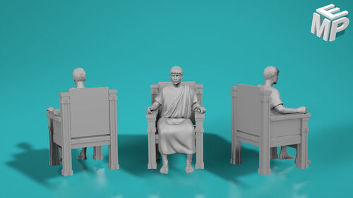 EMP3D 99204795-35 Starożytny Rzym - Senator siedzący na drewnianym fotelu (1 Figurka)