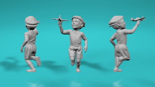 NEW! EMP3D 99204815-25 Dzieci - mały chłopiec bawiący się (Poza nr 4 / 1 Figurka)