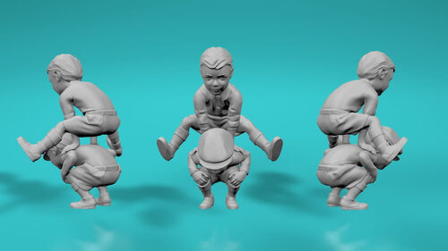 NEW! EMP3D 99204816-25 Dzieci - 2 małych chłopców skaczących (Poza nr 5 / 1 Figurka)