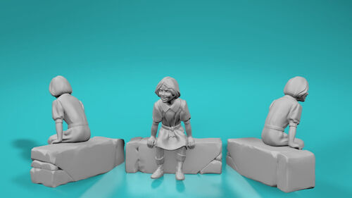 NEW! EMP3D 99204828-25 Dzieci - dziewczyna siedząca (Poza nr 9 / 1 Figurka)