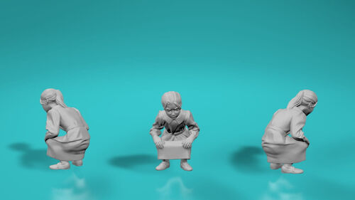 NEW! EMP3D 99204829-25 Dzieci - dziewczyna kucająca (Poza nr 10 / 1 Figurka)