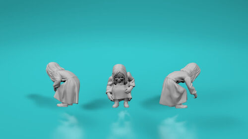 NEW! EMP3D 99204836-25 Dzieci - dziewczynka kucająca (Poza nr 7 / 1 Figurka)