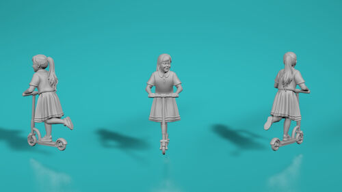 EMP3D 99204840-72 Dzieci - dziewczynka na hulajnodze (1 Figurka)