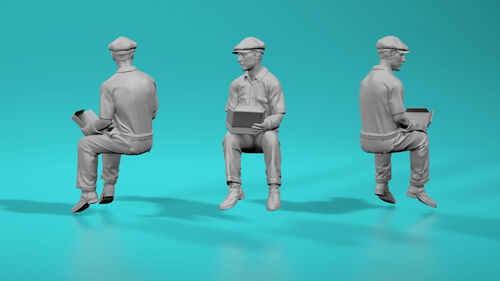 NEW! EMP3D 99206808-25 Robotnicy - Siedzący - Poza nr 8 (1 Figurka)