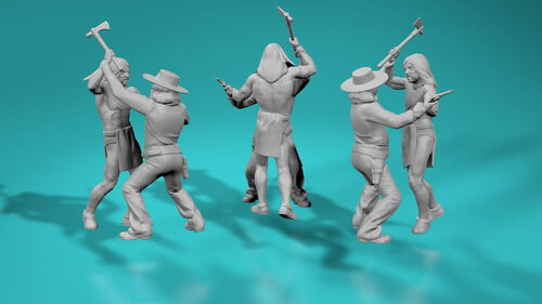 NEW! EMP3D 99209018-25 Kowboj walczący z Indianinem - Poza nr 1 (2 Figurki)