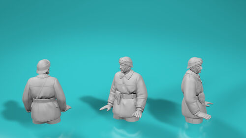 EMP3D 99203621-25 Francuski czołgista 2WŚ - popiersie (pół figurki) - wersja 5b (1 Figurka)