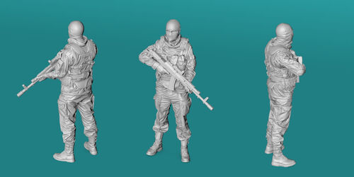 EMP3D 99203109-48 Rosyjski żołnierz - stojący z AK (1 Figurka)