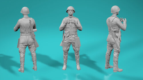 NEW! EMP3D 99203112-25 Obsługa działa ZiS-3 - żołnierz radziecki - Poza nr 1 (1 Figurka)
