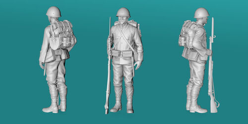 EMP3D 99202603-25 Żołnierz japoński 2WŚ - stojący na baczność - Wersja 3 (1 Figurka)