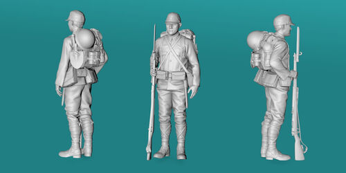 EMP3D 99202601-25 Żołnierz japoński 2WŚ - stojący na baczność - Wersja 1 (1 Figurka)