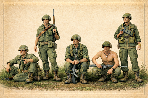 EMP3D 99201227-72 Żołnierz amerykański w Wietnamie - Zestaw 5 Figurek