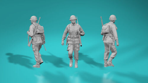 EMP3D 99201145-25 Amerykański żołnierz 2WŚ - idący - Wersja 2 (1 Figurka)