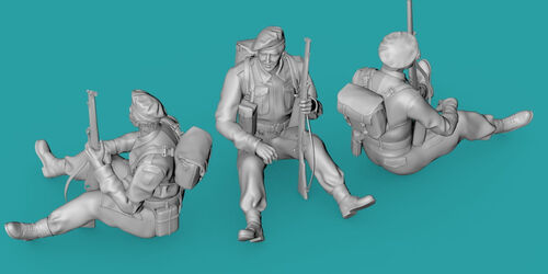 NEW! EMP3D 99202104-48 Żołnierz brytyjski 2WŚ - siedzący z karabinem (1 Figurka)