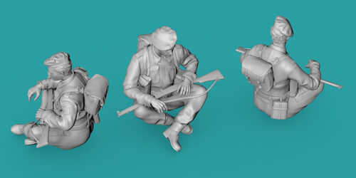 NEW! EMP3D 99202108-48 Żołnierz brytyjski 2WŚ - śpiący na siedząco (1 Figurka)