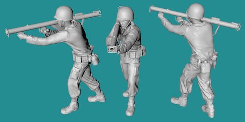 EMP3D 99201102-25 Amerykański żołnierz 2WŚ - strzelający z bazooki (1 Figurka)