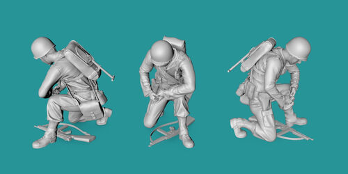 NEW! EMP3D 99201108-35 Amerykański żołnierz 2WŚ - rzucający granat (1 Figurka)