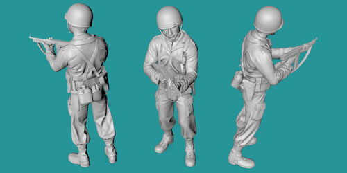 EMP3D 99201111-72 Amerykański żołnierz 2WŚ - strzela z biodra (1 Figurka)
