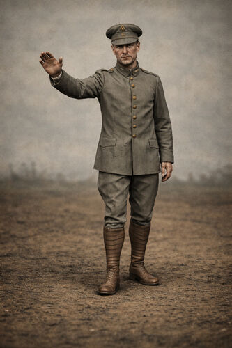 NEW! EMP3D 99200266-25 Czerwony Baron pamiątkowe zdjęcie - Pilot - Poza nr 4 (1 Figurka)