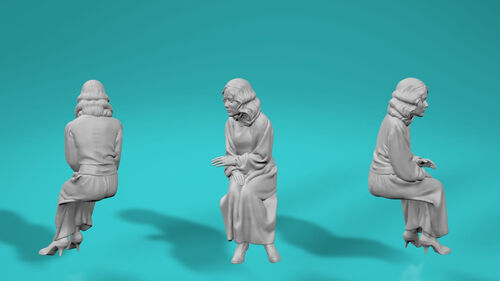 NEW! EMP3D 99200221-25 Bunkier - 2WŚ - Siedząca kobieta - wersja 2 (1 Figurka)