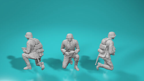 NEW! EMP3D 99200225-25 Obsługa możdzierza 120mm (Granatwerfer42) - wersja 02 (1 Figurka)