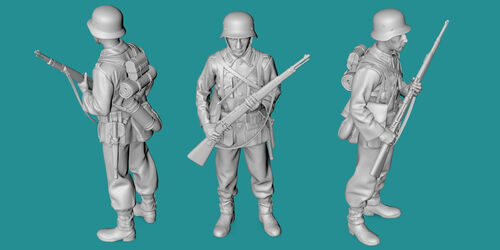 EMP3D 99200117-48 Niemiecki żołnierz - stojący na warcie (1 Figurka)