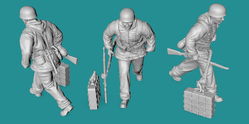 EMP3D 99200103-25 Niemiecki spadochroniarz - niosący skrzynkę (1 Figurka)