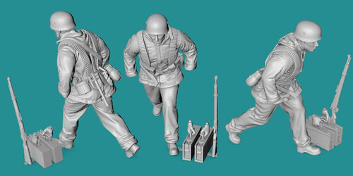 EMP3D 99200104-25 Niemiecki spadochroniarz - niosący amunicję (1 Figurka)