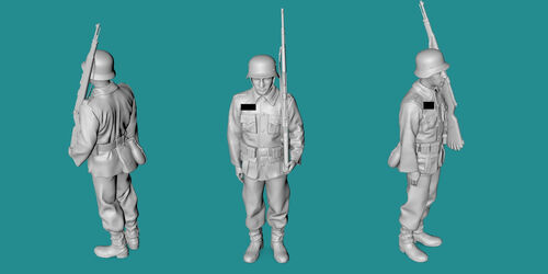 EMP3D 99200105-25 Niemiecki żołnierz - stojący na baczność (1 Figurka)