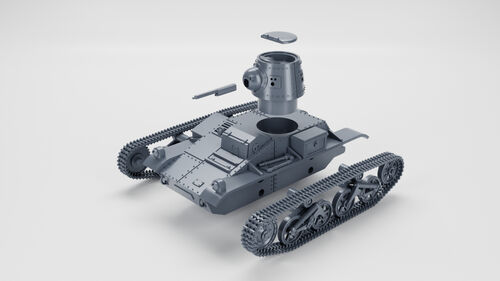 EMP3D 72019009-43 Belgijski czołg lekki T-15 - otwarty właz
