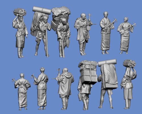 Germania-Figuren 35-5802 On The Streets Of A Japanese City During The Edo Period II