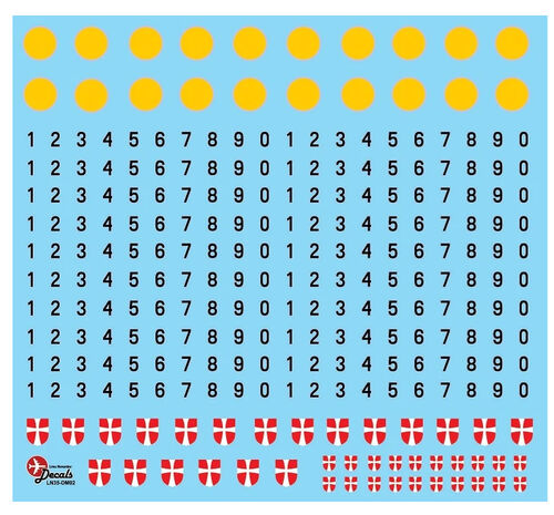 Lima November Decals 87-DM02 Danish military flag and weight signs