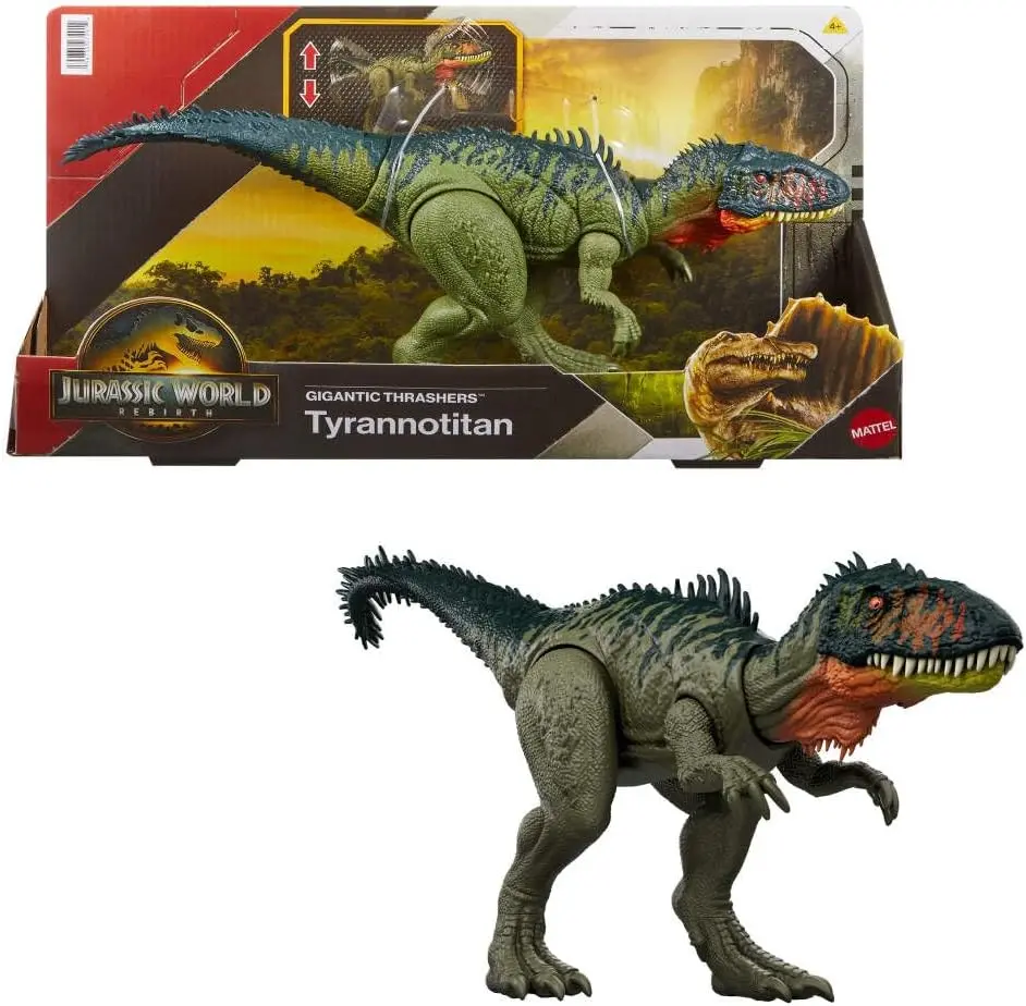 Mattel Dečija igračka Dinosaurus Tyrannotitan Jurassic World, 35cm, Zelena