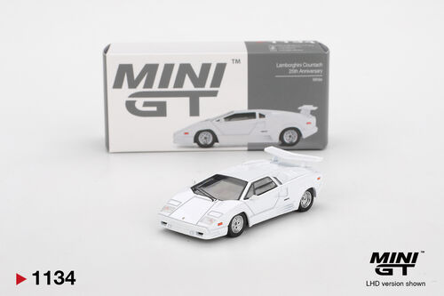 NEW! Mini GT 01134 Lamborghini Countach 25th Anniversary 1989 White