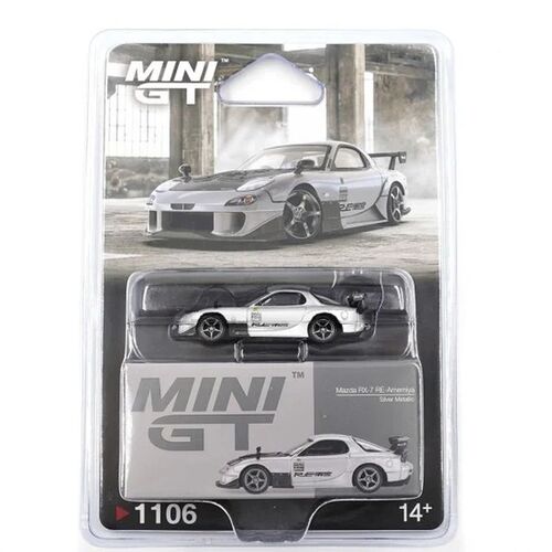 NEW! Mini GT 01106-BL Mazda RX-7 RE-Amemiya 2004 Silver Metallic (Blister)