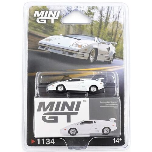 NEW! Mini GT 01134-BL Lamborghini Countach 25th Anniversary 1989 White (Blister)