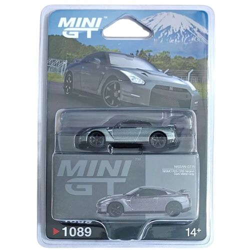 NEW! Mini GT 01089-BL Nissan GT-R 2013 (Nismo R35 CRS Version) 2013 Dark Metal Gray (Blister)