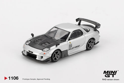 NEW! Mini GT 01106 Mazda RX-7 RE-Amemiya 2004 Silver Metallic