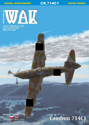 NEW! WAK 01-2026-261 Caudron 714 - fiński myśliwiec z 1941 roku