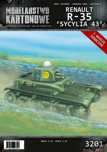 Modelarstwo kartonowe 3201 Renault R-35 'Sycylia 43'