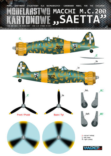Modelarstwo kartonowe 50-03 Macchi M.C.200 Saetta