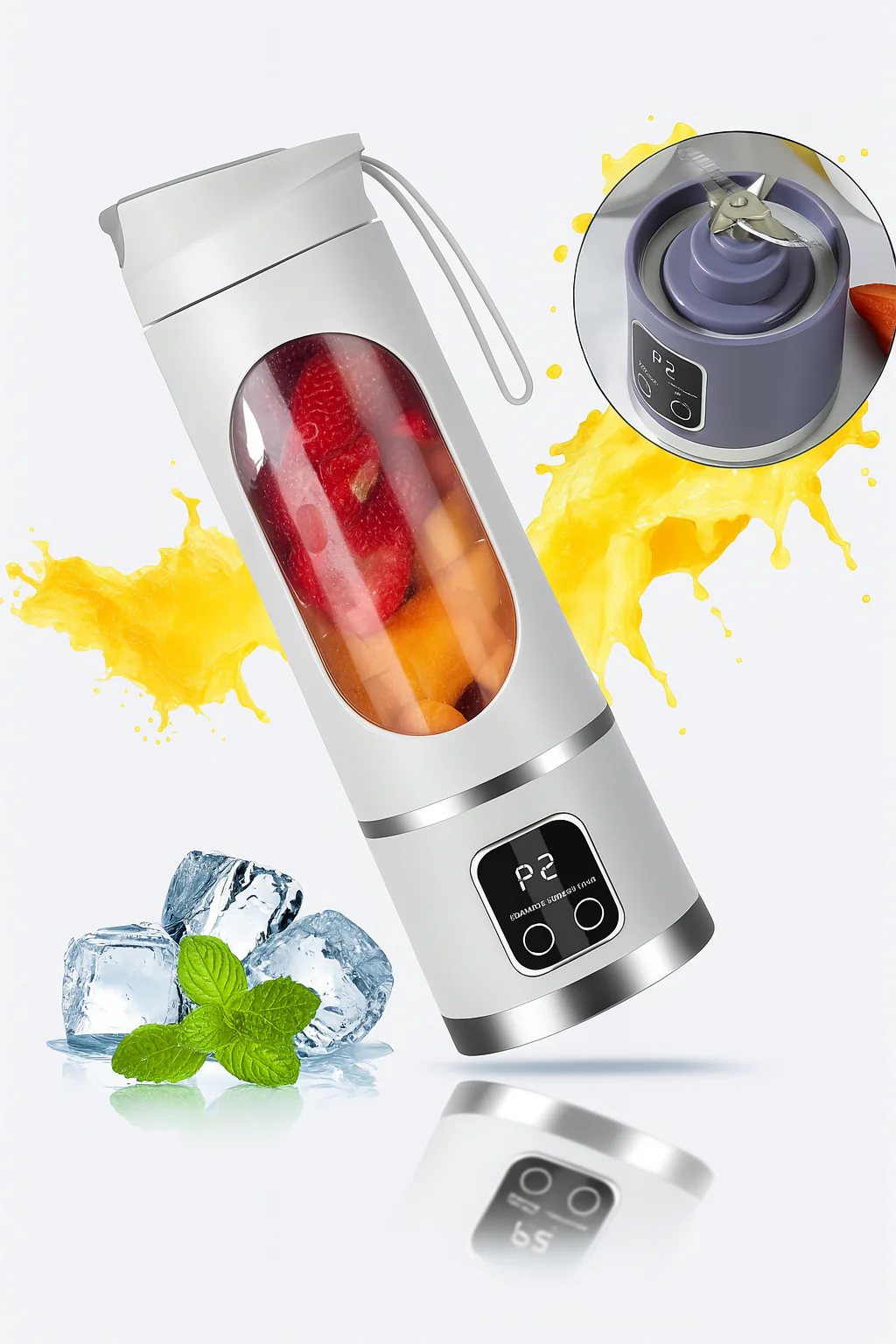 Prenosivi Blender sa LED Ekranom – 450ml | Smoothie u Pokretu