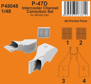 CMK P48048 Republic P-47 D Thunderbolt - Intercooler Channel Correction Set (for MiniArt Kits)