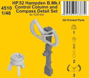 CMK K4510 Handley Page HP.52 Hampden B.Mk.I - Control Column and Compass Detail (for ICM Kits)