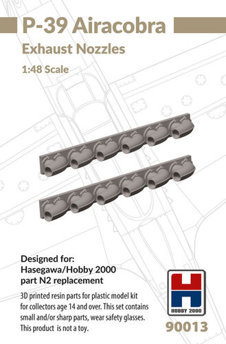 Hobby 2000 90013 Bell P-39 Airacobra - Exhaust Nozzles (for Hasegawa and Hobby 2000 Kits)