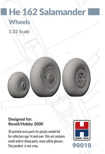 Hobby 2000 90010 Heinkel He 162 Salamander - Wheels Set (for Revell and Hobby 2000 Kits)