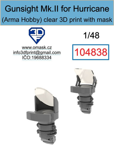 3DF 104838 Gunsight Mk.II For Hurricane (For Arma Hobby)