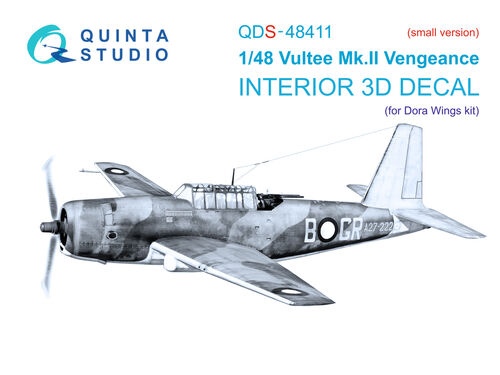 Quinta Studio QDS48411 Vultee Mk.II Vengeance - 3D-Printed & Coloured Interior (Small Version / for Dora Wings Kits)